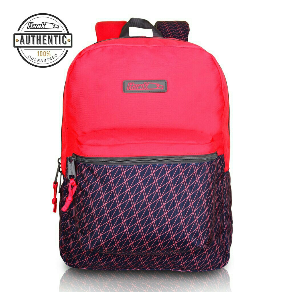 Authentic Hawk 5227 Backpack (Crimson Red/Dark Blue), Women's Fashion ...