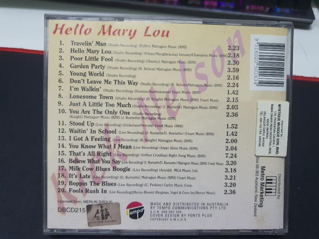 (CD) Hello Mary Lou , Rick Nelson, Hobbies & Toys, Music & Media, CDs ...
