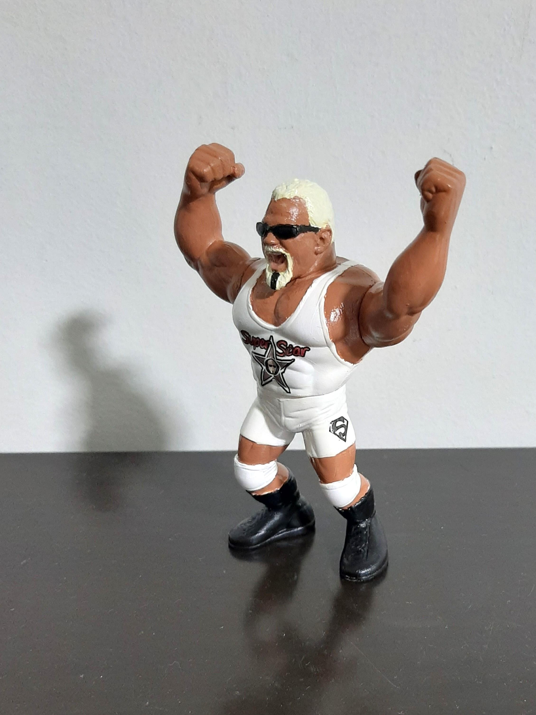 Custom WWF Big Poppa Pump Scott Steiner, Toys & Games, Bricks ...