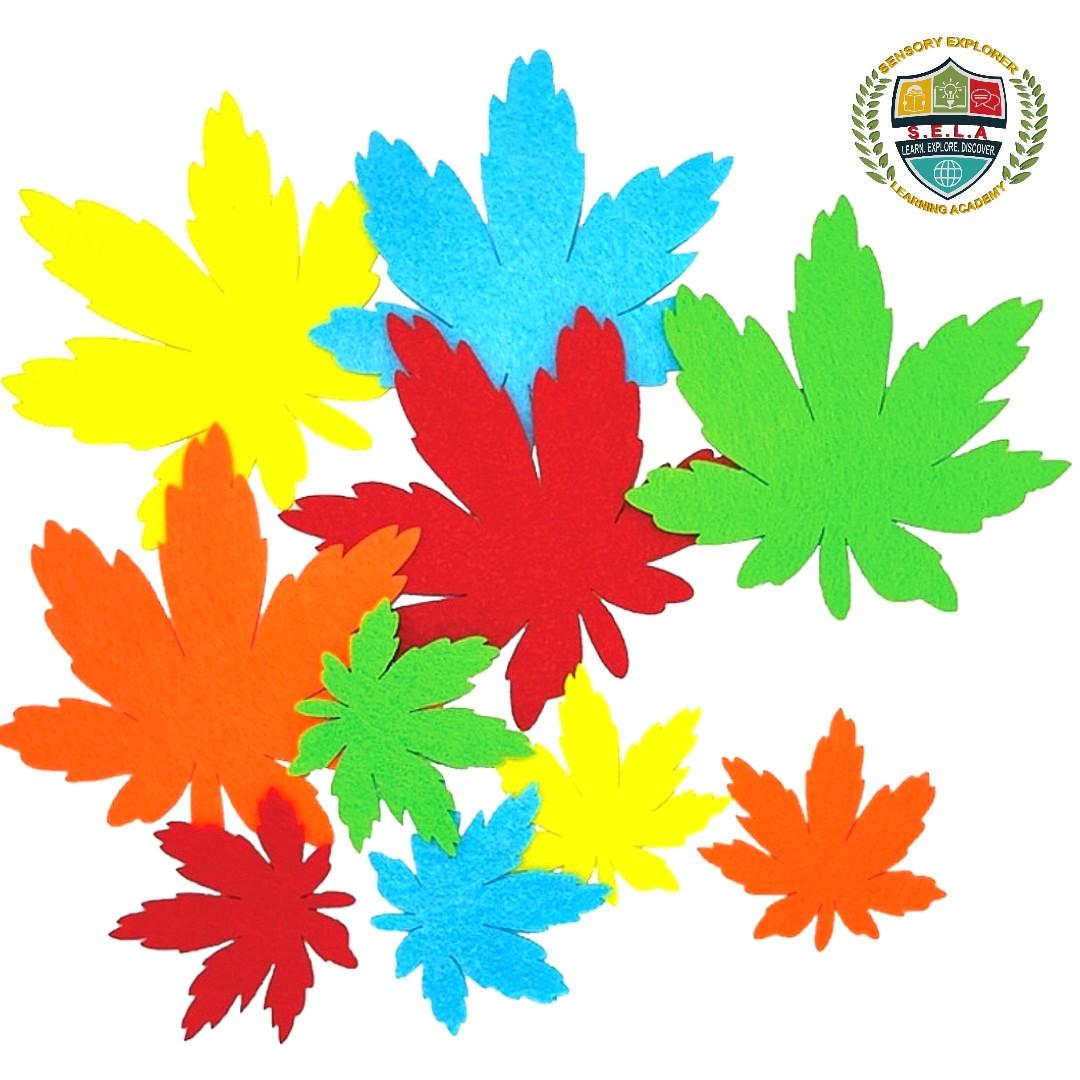 Handmade Coloured Felt Maple Leaves - Sensory Learning / Art & Craft ...