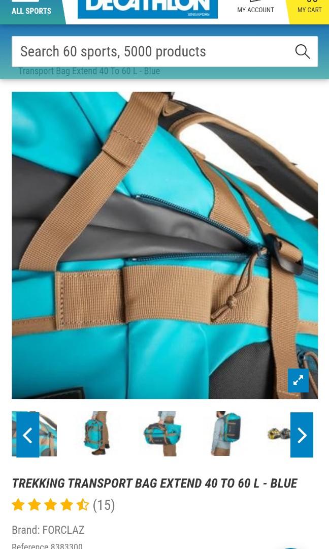 Hiking bag Forclaz duffel 40-60L, Sports Equipment, Hiking & Camping on ...