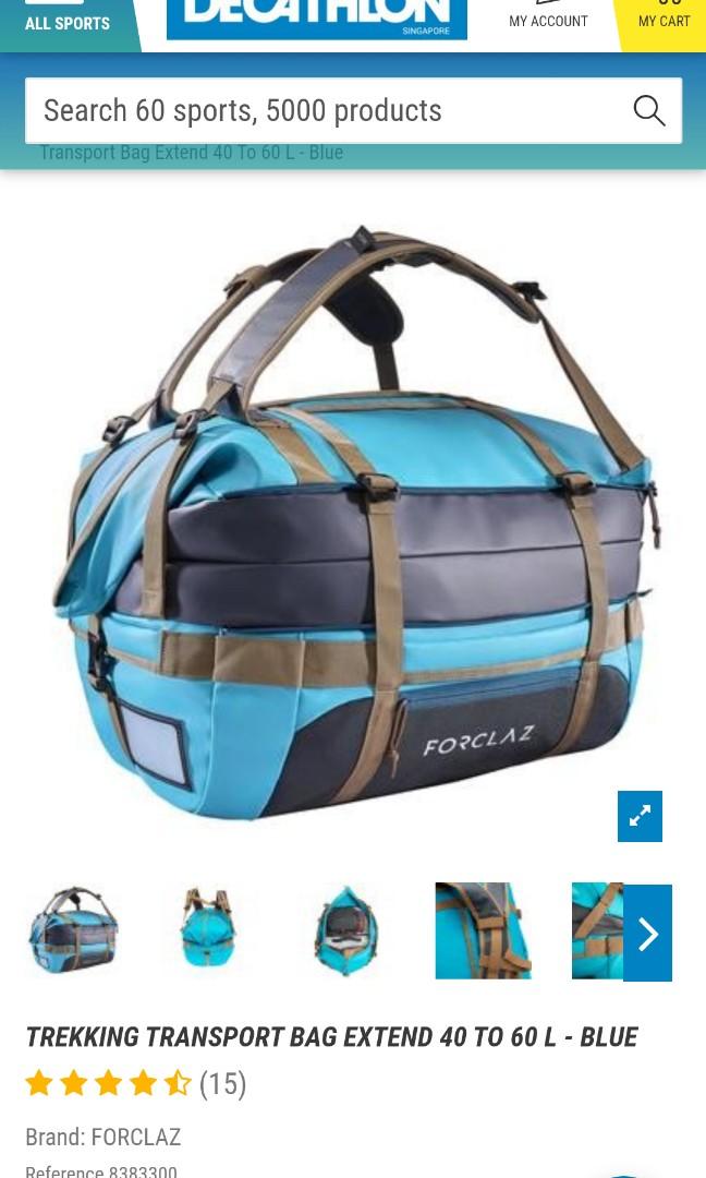 Hiking bag Forclaz duffel 40-60L, Sports Equipment, Hiking & Camping on ...