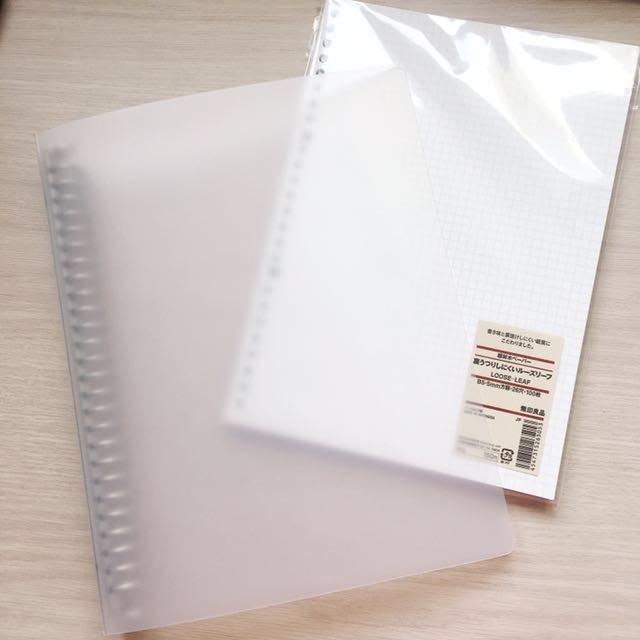 Muji A4 Clear File/Binder with Grid Lose-leaf, Hobbies & Toys ...