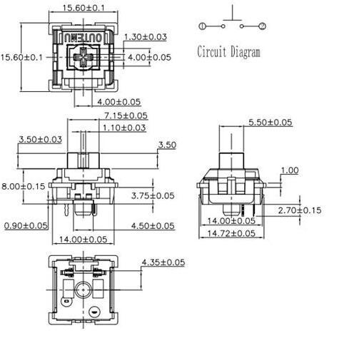 Outemu Low Profile switches, red, blue, black, Computers & Tech, Parts ...