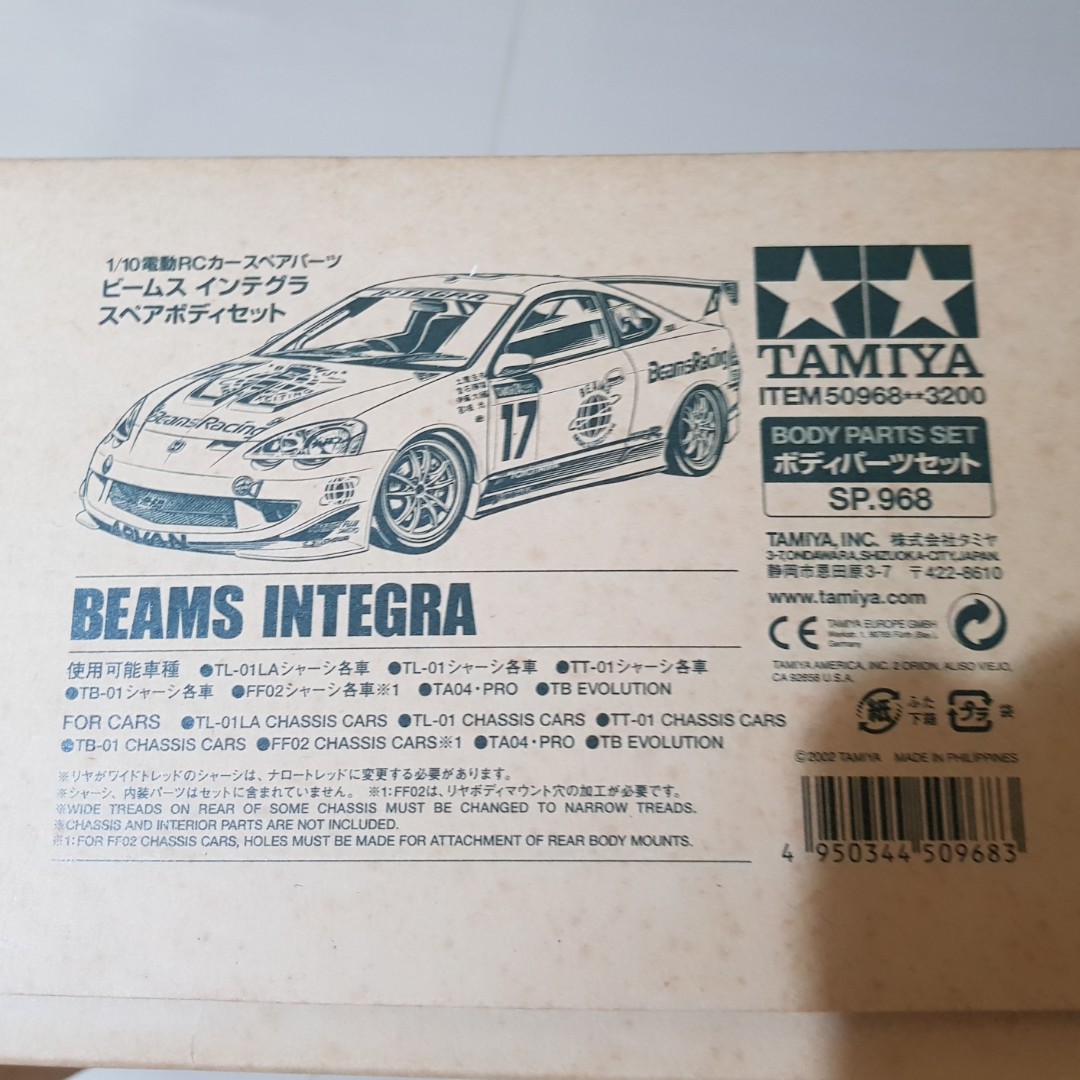 Tamiya EP RC Car Body 1/10 BEAMS INTEGRA SP 968 Body Parts Set, Toys ...