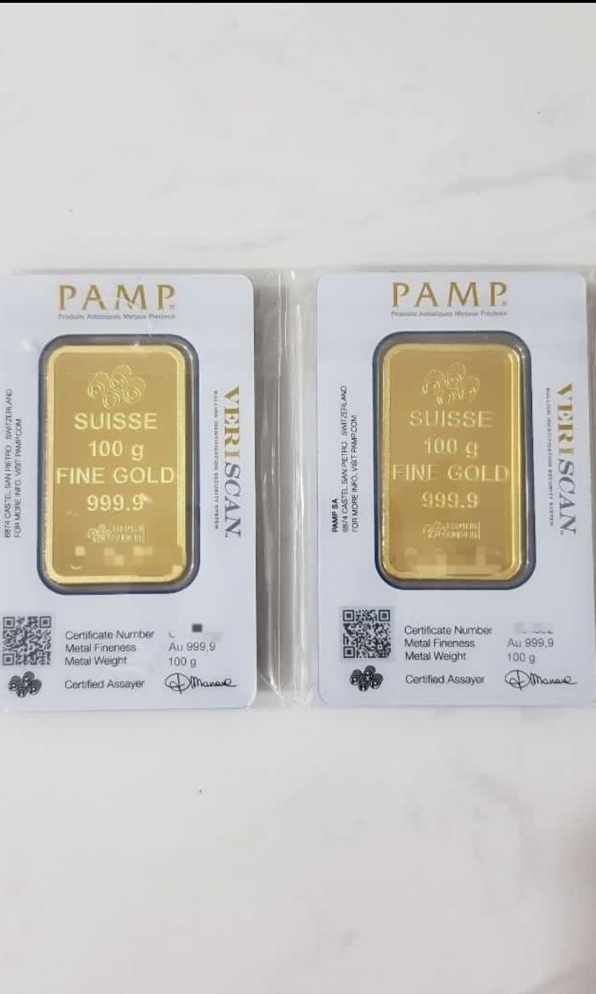 100 Grams PAMP Gold Bar, Women's Fashion, Jewelry & Organisers ...