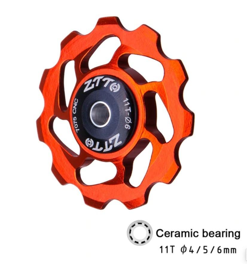 11T MTB Bicycle Rear Derailleur Jockey Wheel Ceramic bearing Pulley AL7075 CNC Road Bike Guide ...