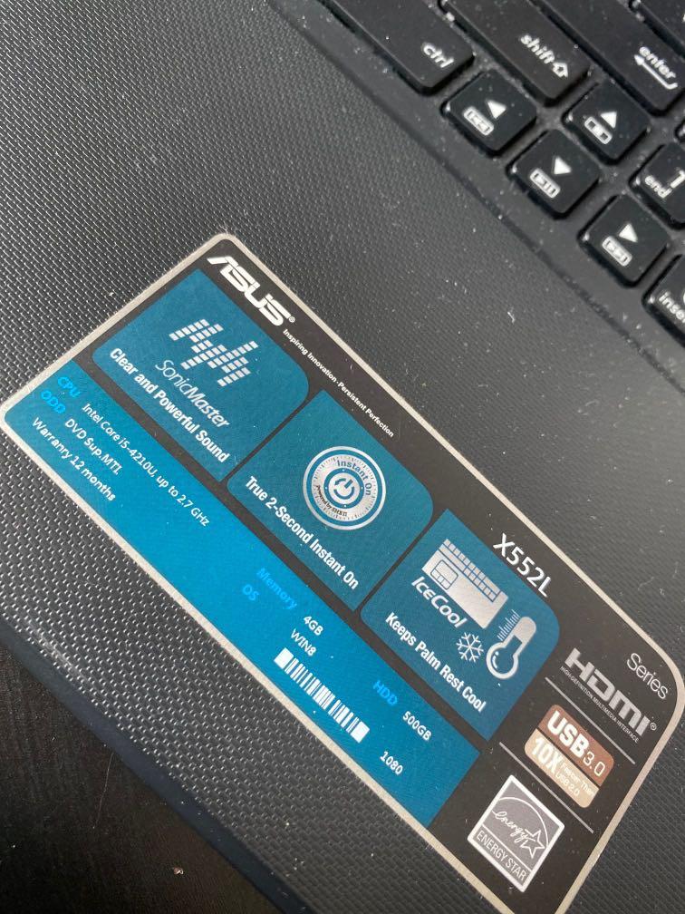 asus X552L, Computers & Tech, Laptops & Notebooks on Carousell