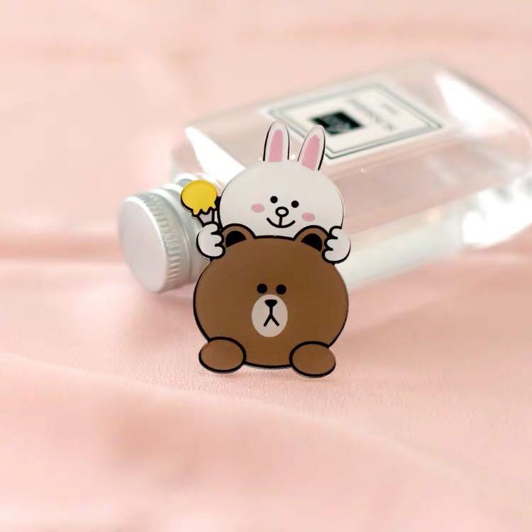 Cony & Brown Line Friends Pins, Everything Else on Carousell