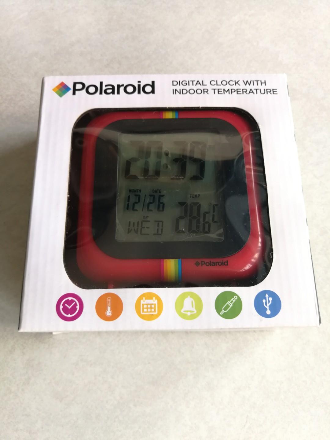 Polaroid Digital Clock with Indoor Temp, Furniture & Home Living, Home ...