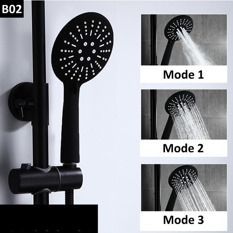 *PROMO* Matte Black Rain Shower Set Package, Furniture & Home Living ...