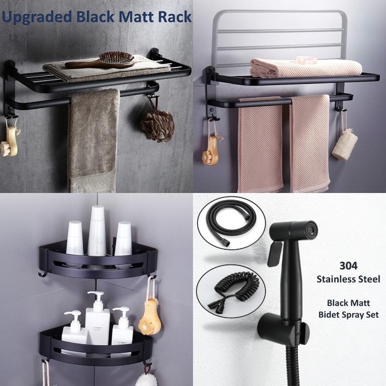 *PROMO* Matte Black Rain Shower Set Package, Furniture & Home Living ...