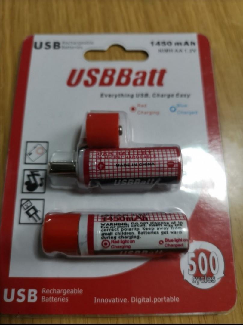 USB rechargeable battery Red, Mobile Phones & Gadgets, Mobile & Gadget ...