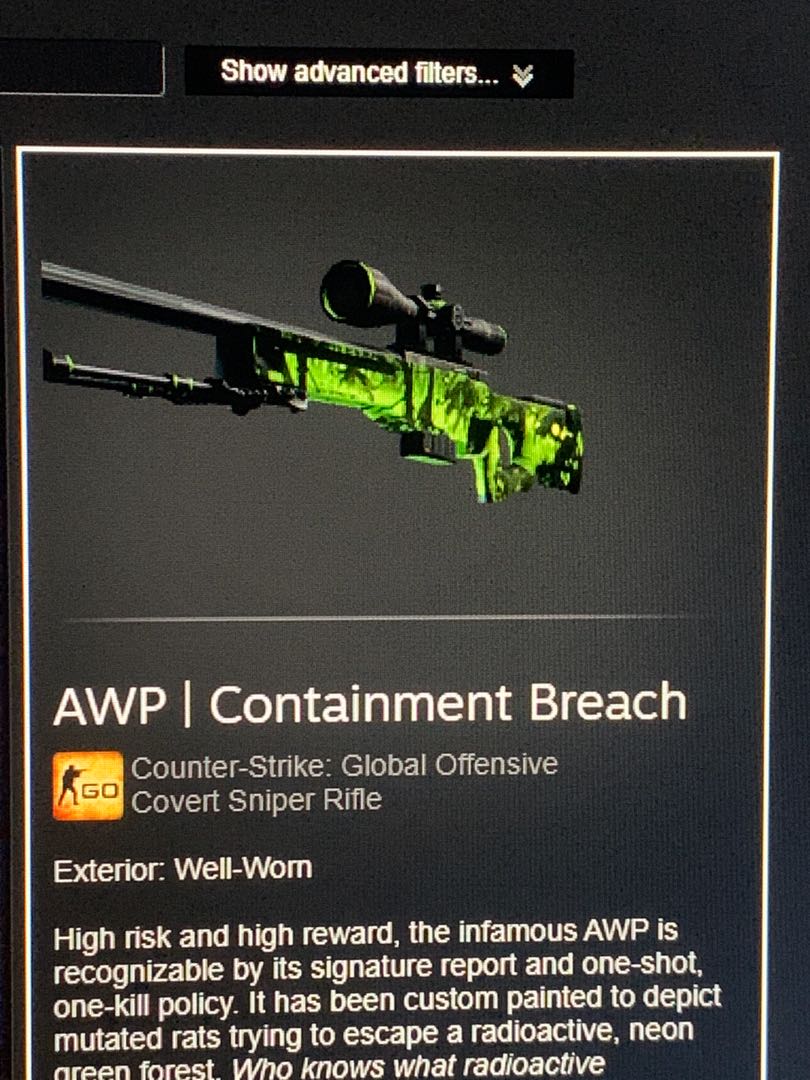 Csgo Skins AWP-Containment Breach WW, Toys & Games, Video Gaming, In ...