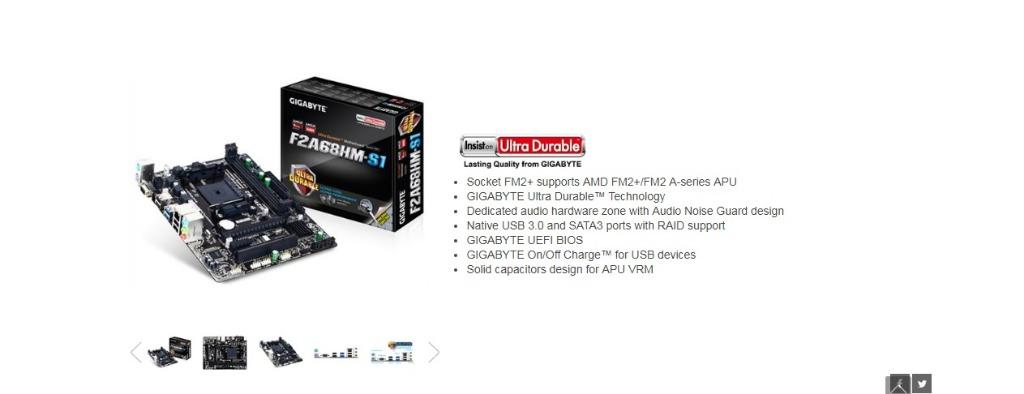 GIGABYTE, GA F2A68HM-S1 Motherboard Socket FM2+ DDR3, Computers & Tech ...