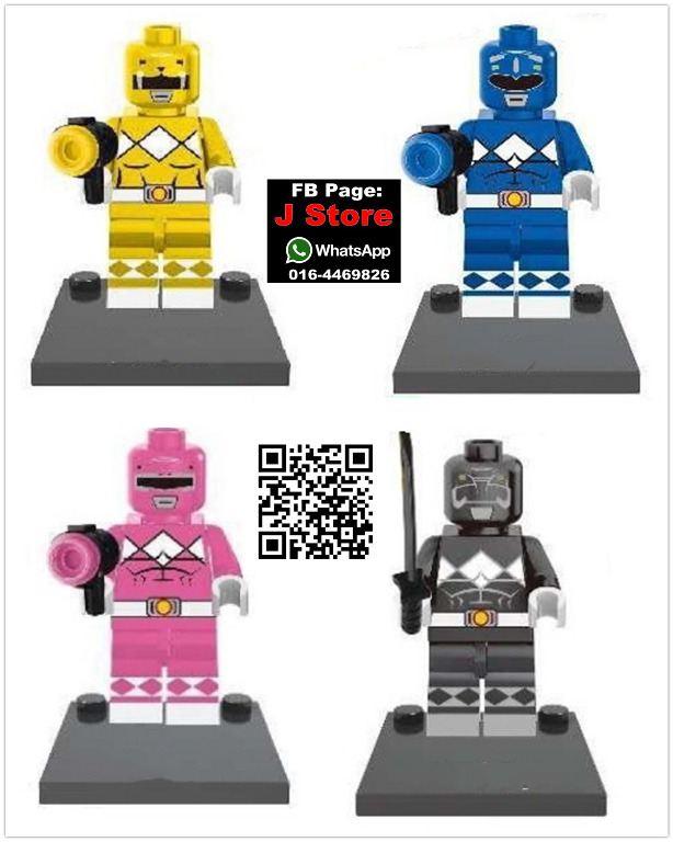 Power ranger mini figures (blue ,black ,pink ,yellow), Hobbies & Toys ...