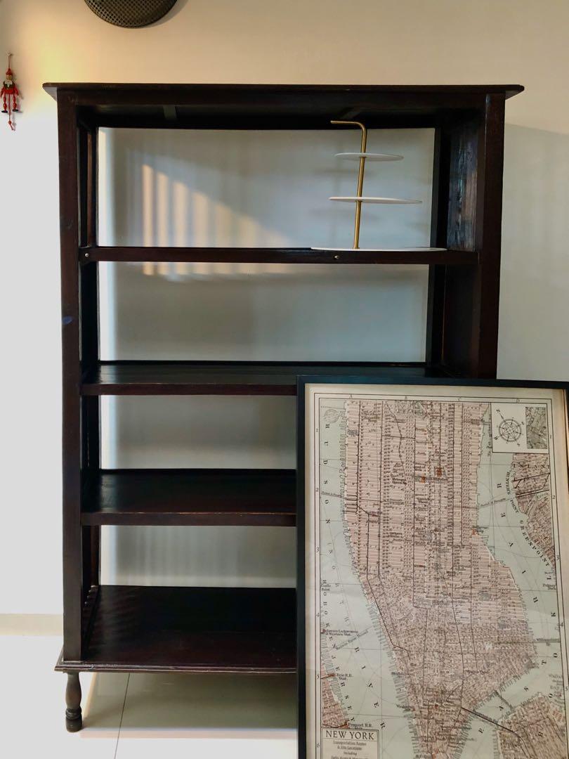 Solid wood shelf with map, Furniture & Home Living, Furniture, Shelves ...