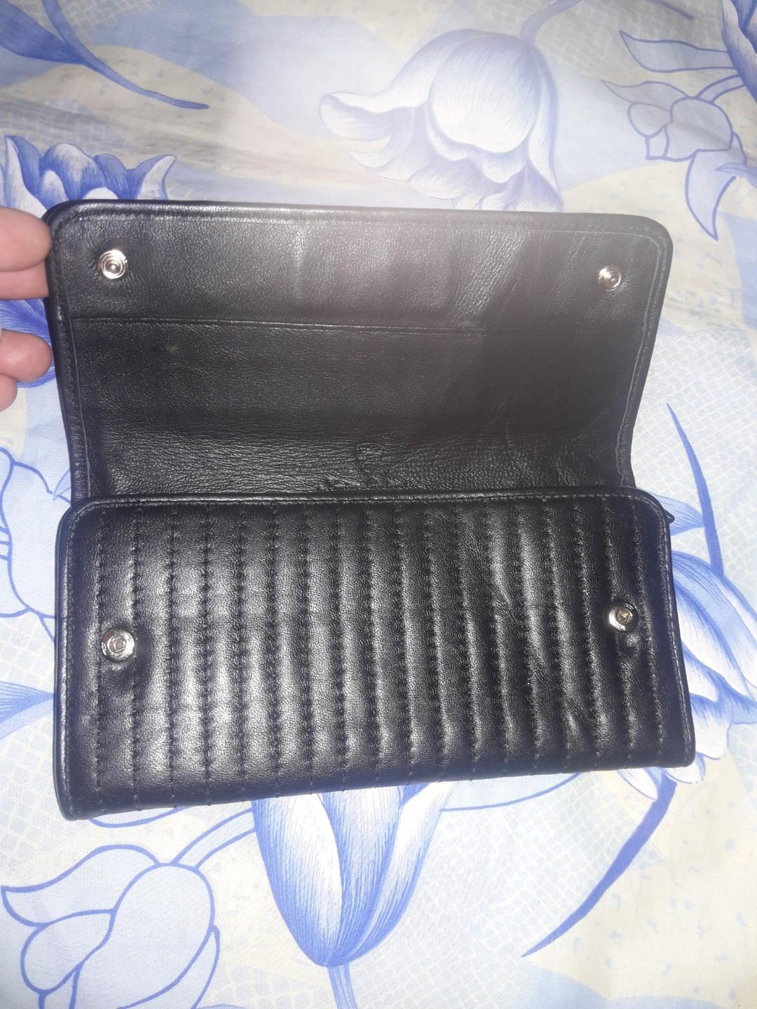 TORRINO LAMBORGHINI black leather long wallet, Women's Fashion, Bags ...