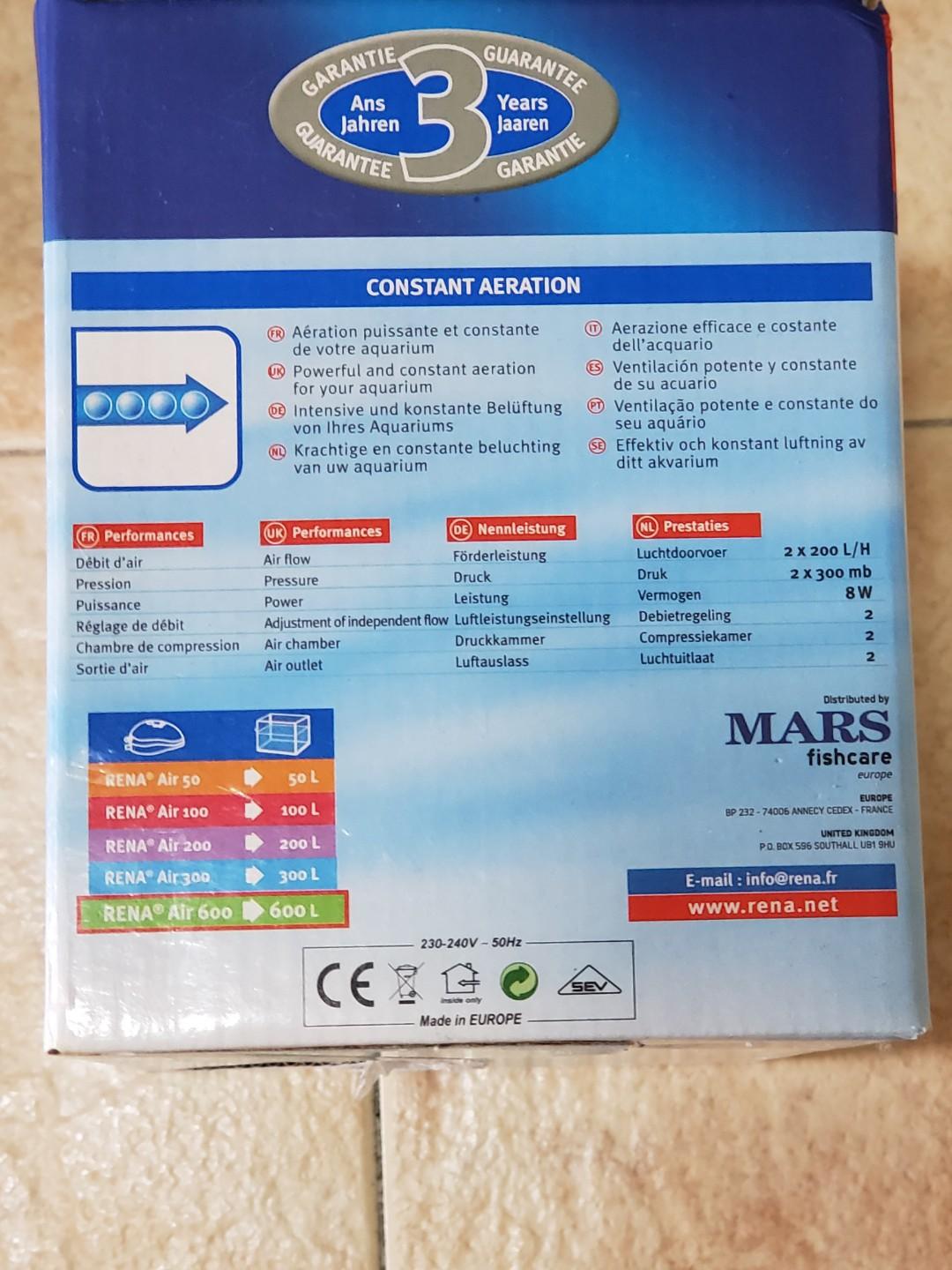 Was brand new Rena 600 Air pump, Pet Supplies, Homes & Other Pet ...