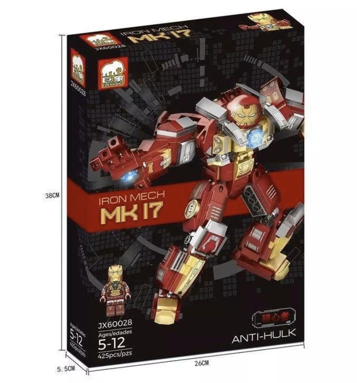 ELEPHANT IRON MECH RED ANTI HULK MK17 SUPERHEROES BUILDING BLOCK ...