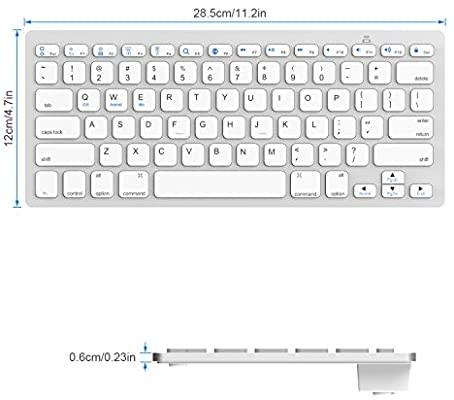 JETech 2156 Universal Bluetooth Wireless Keyboard, White, Computers ...