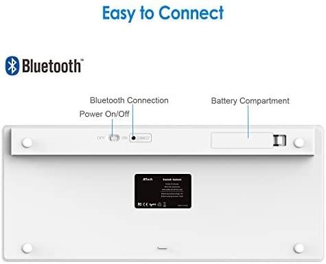 JETech 2156 Universal Bluetooth Wireless Keyboard, White, Computers ...
