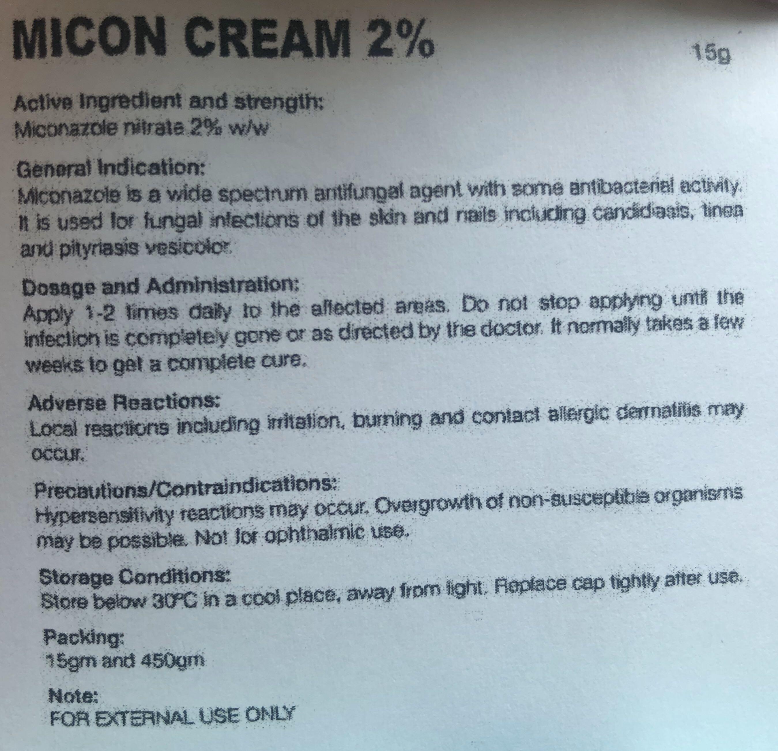 MICON Cream 2% (15g), Beauty & Personal Care, Face, Face Care on Carousell
