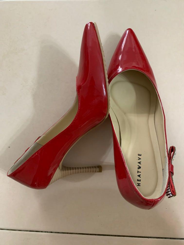 Red Heatwave 3-inch heels, Women's Fashion, Shoes, Heels on Carousell