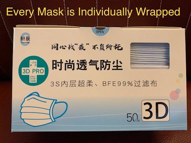 Surgical Masks 3 Ply / Individually Wrapped / Boxed, Health & Beauty ...