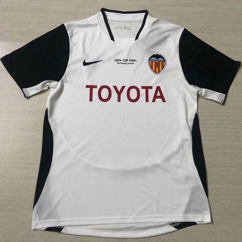 Valencia Retro Home Jersey Uefa Cup Final 2003/04, Men's Fashion ...