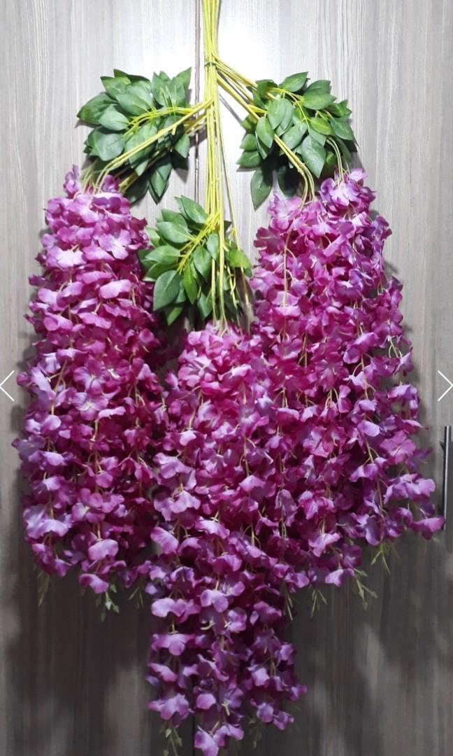 Westeria Artificial Flower Wisteria Wysteria Rose Plant Leaves for ...