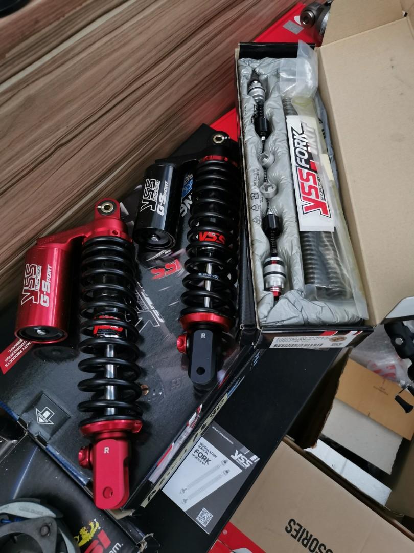 Aerox YSS Rear suspension & front fork kit set, Motorcycles, Motorcycle ...