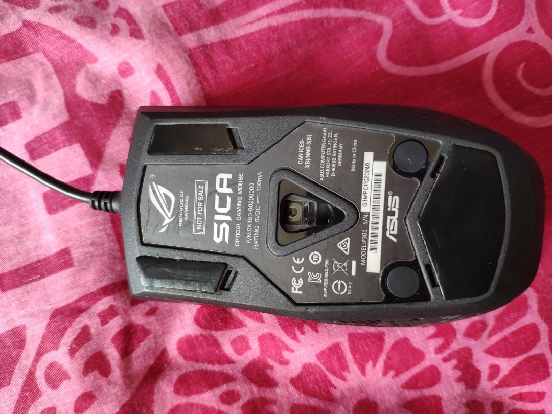 ASUS ROG SICA P301 gamers mouse, Computers & Tech, Parts & Accessories, Computer Parts on Carousell