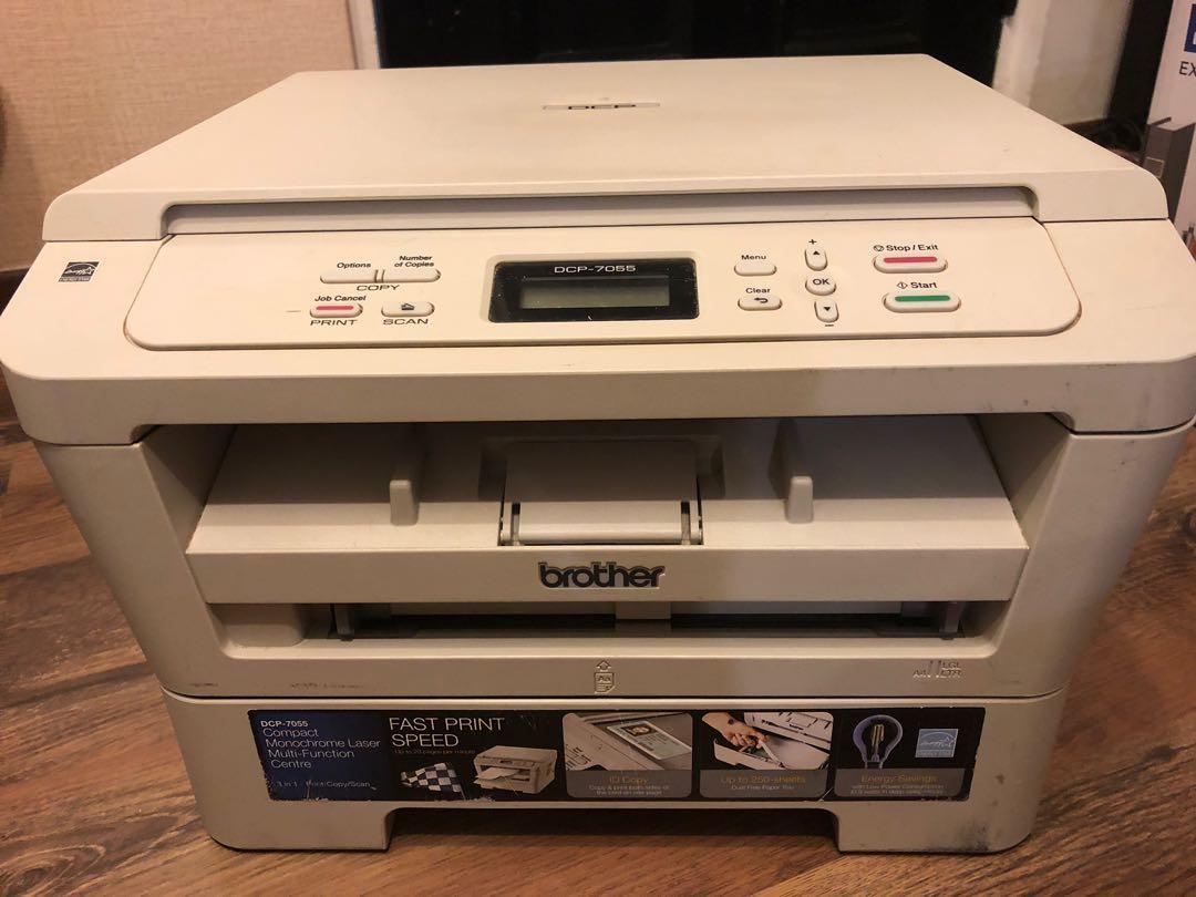 Brother DCP-7055 Compact Monochrome Laser All-In-One Printer, Computers ...