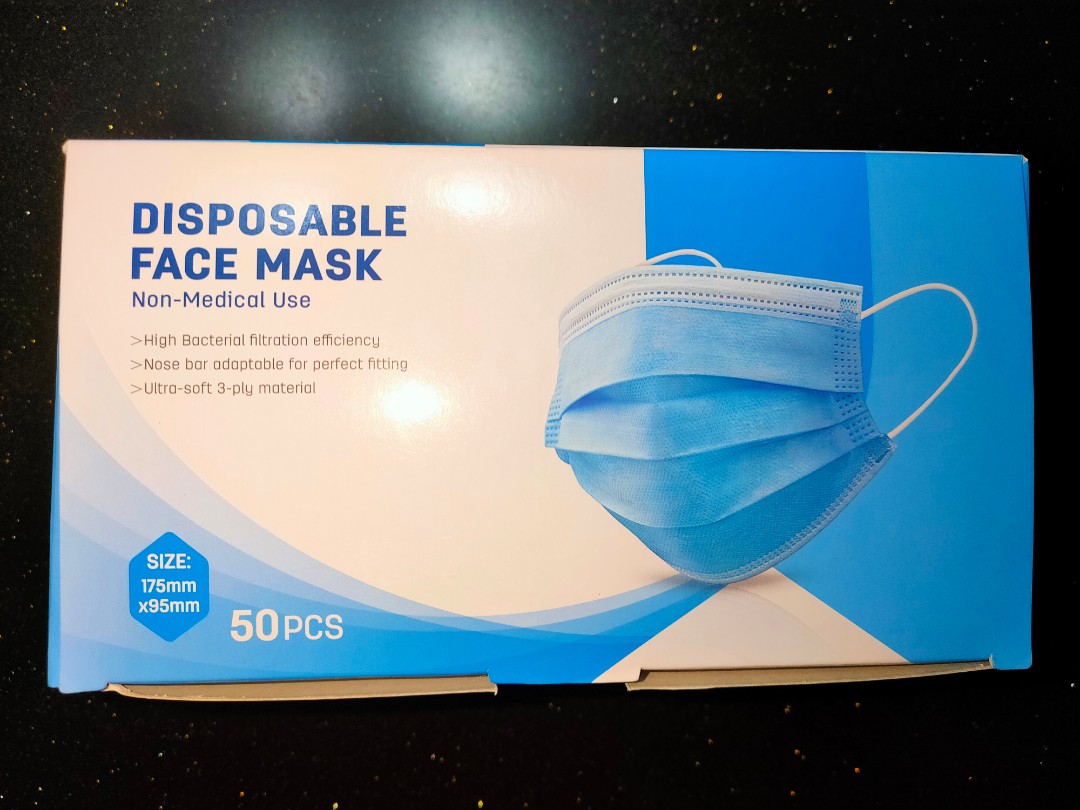 disposable 3 ply face mask 50 pcs per box, Everything Else on Carousell