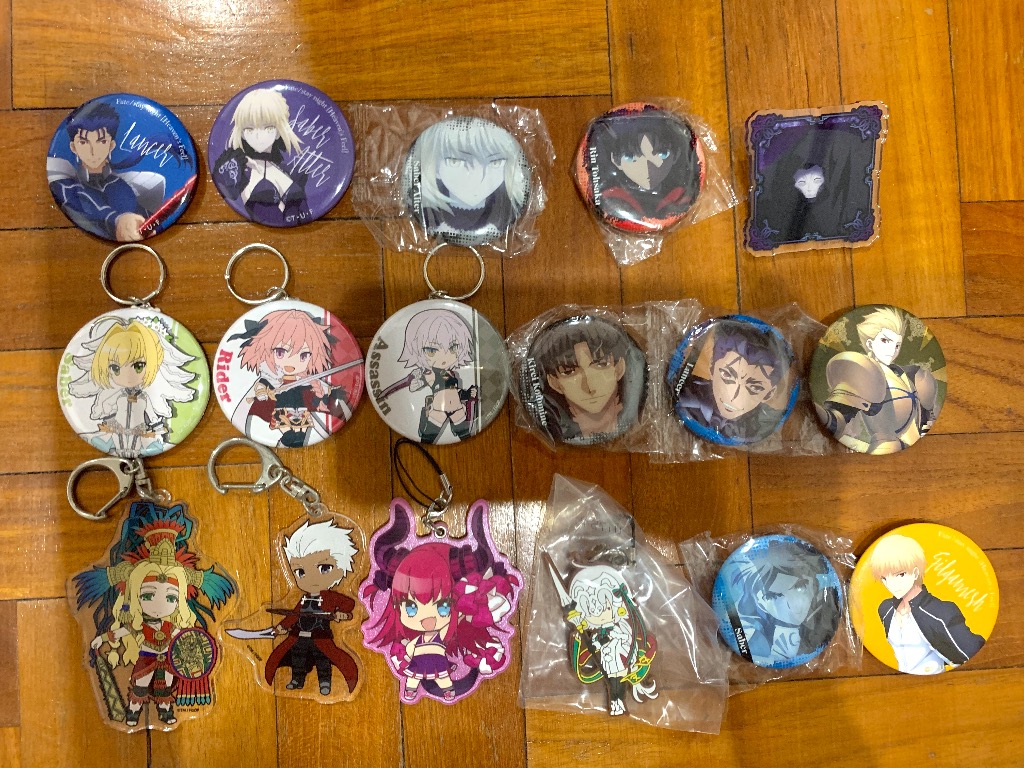 Fate grand order badges and keychains, Hobbies & Toys, Memorabilia ...