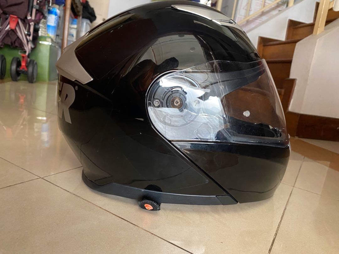 Laser modular helmet, Motorcycles, Motorcycle Apparel on Carousell
