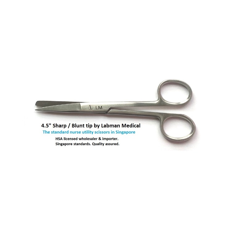 LM Standard Nurse Scissors (4.5" Sharp Blunt Tip) READY STOCK, SG ...