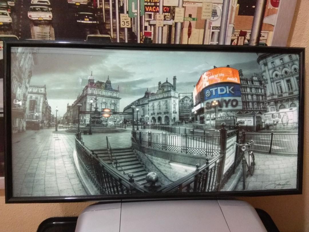 London Underground Picture Glass Framed, Furniture & Home Living, Home ...