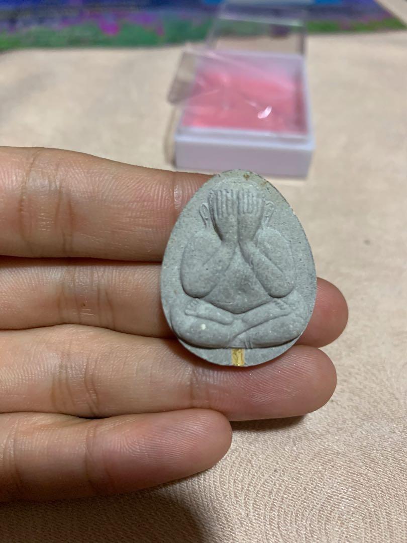 Phra pidta Lang rahu yant Duang with gold takrut Lp Mee BE 2535 ...