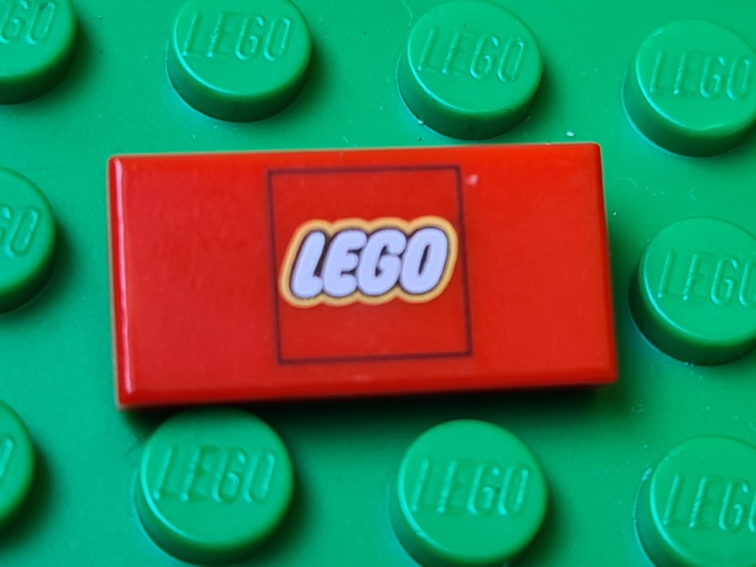 Rare Lego 1x2 Tile with LEGO logo in red box, Hobbies & Toys, Toys ...