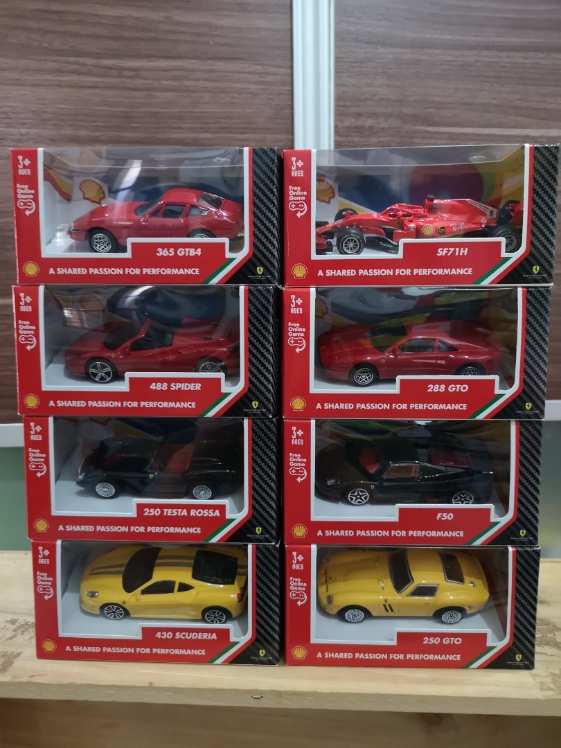 1/43 Shell V-Power Ferrari Series by Burago 2019 Full Set of 8, Hobbies ...