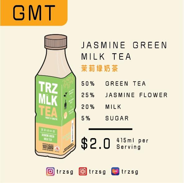 Signature TRZ Milk Tea (Jasmine Green Milk Tea 茉莉绿奶茶), Herbal Tea ...