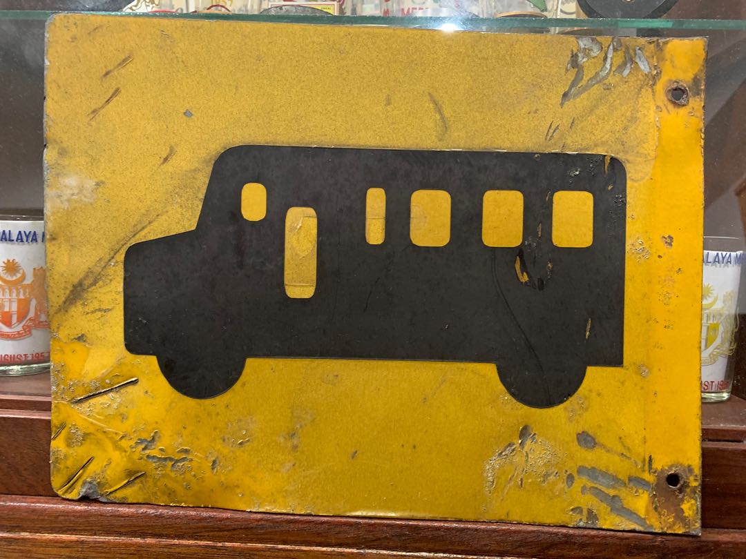 Vintage Bus Stop Sign - Heavy, Hobbies & Toys, Collectibles ...