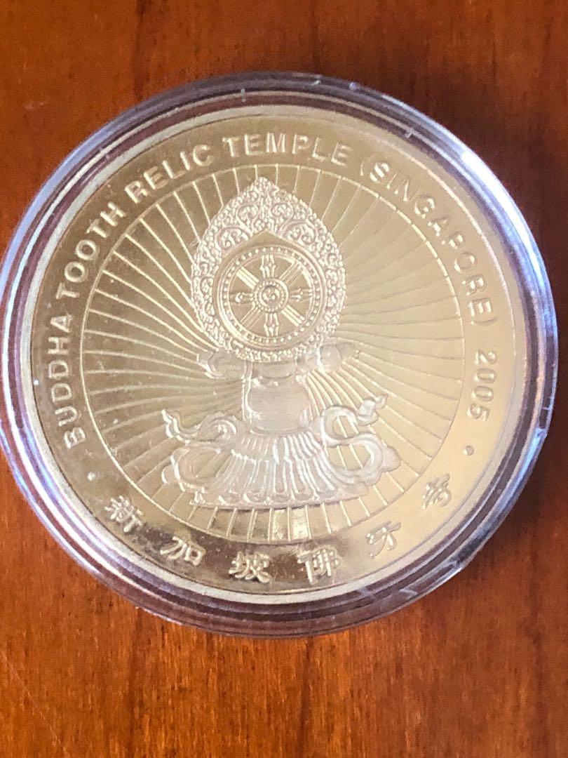 Blessed Authentic Dharmachakra Gold Coin - Singapore Buddha Relic ...
