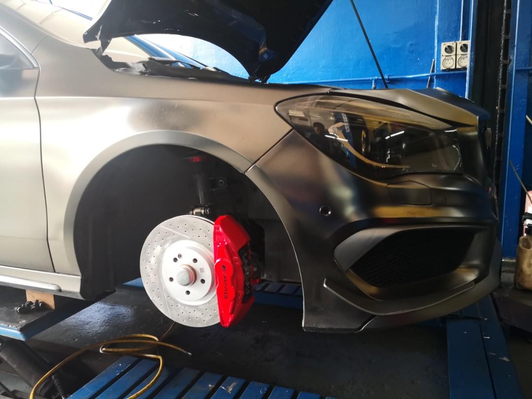 Genuine Mercedes A45 AMG 4POT Brake kit For A Class , GLA , CLA , w176 , w117 , x156 , w177 ...