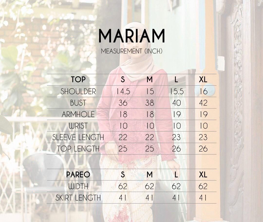 Mariam kebaya, Women's Fashion, Muslimah Fashion, Baju Kurung & sets on Carousell