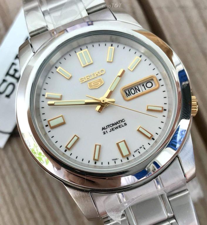 Seiko 5 SNKK07K1 SNKK07K SNKK07 SNKK Automatic Stainless Steel White ...