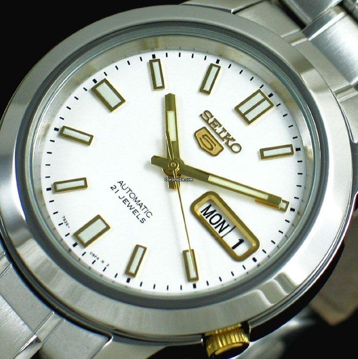 Seiko 5 SNKK07K1 SNKK07K SNKK07 SNKK Automatic Stainless Steel White ...
