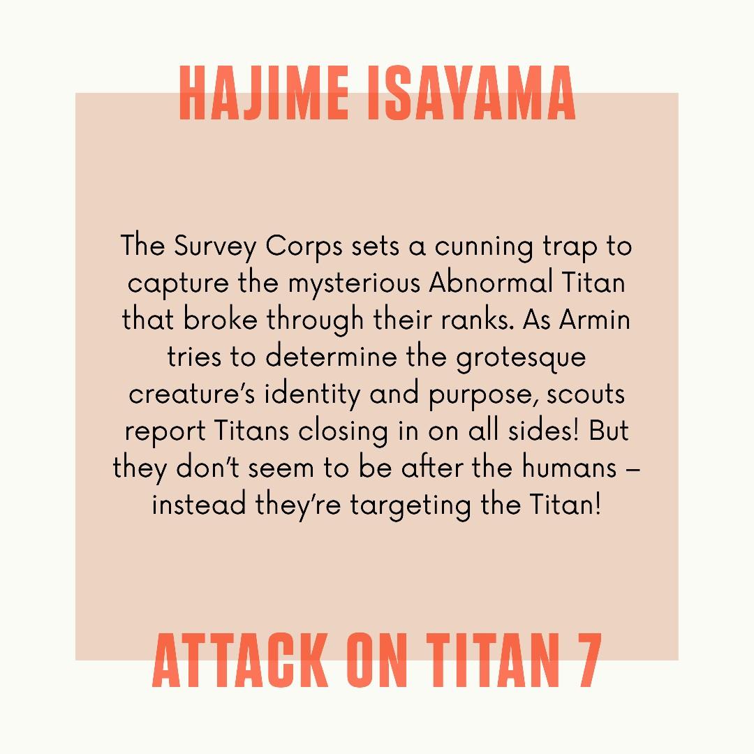 ATTACK ON TITAN VOL. 7 by Hajime Isayama, Hobbies & Toys, Books ...